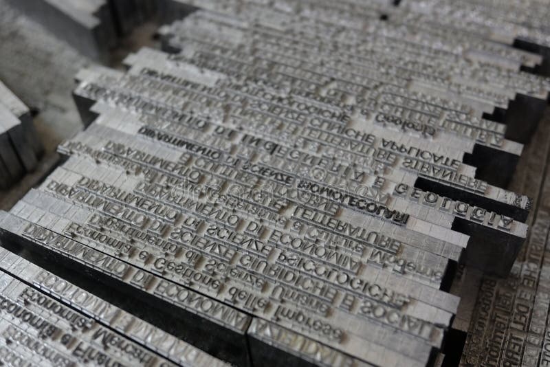 Metal linotype characters stock photo. Image of office - 137923832