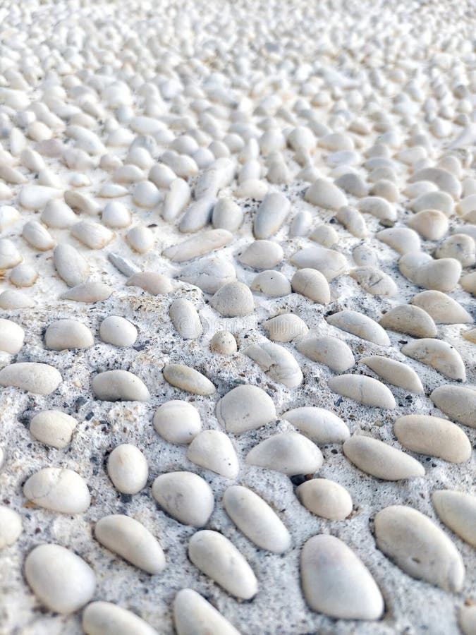 The Detail Looks of Pathway Made by White Small Stones Stock Image ...