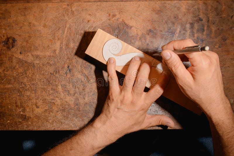 Detail of a Luthier S Hands Making a Violin Stock Photo - Image of ...