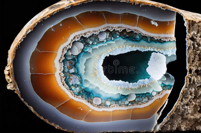 Detail Macro Slice Cross Section of a Brazilian Thunder Egg Geode Agate ...