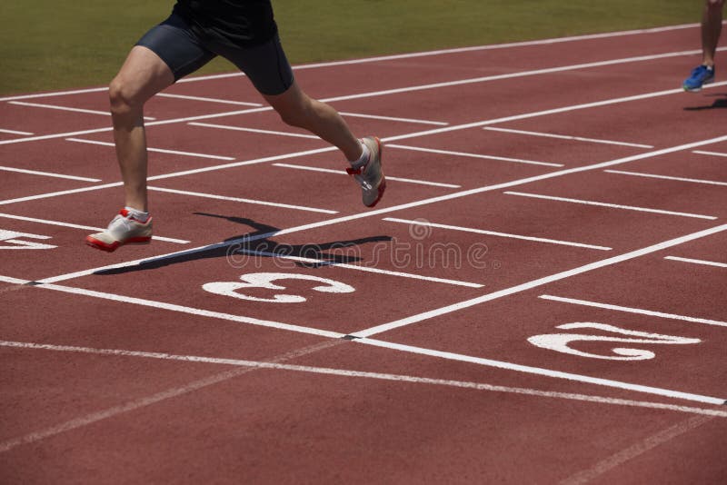 Detail of a Male Athlete in a Running Track Stock Photo - Image of ...