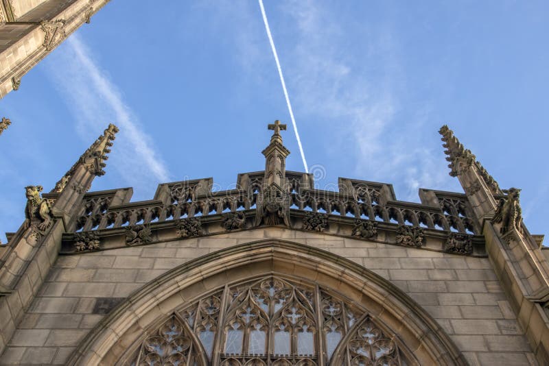 Detail of the Manchester Cathedral at Manchester England 2019 Editorial ...