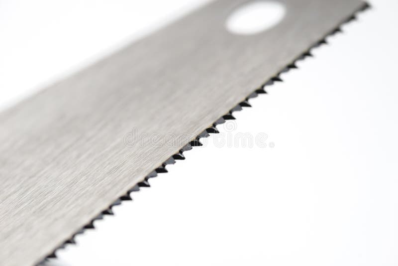 Detail of Manual Saw Blade Teeth with White Background Stock Photo ...