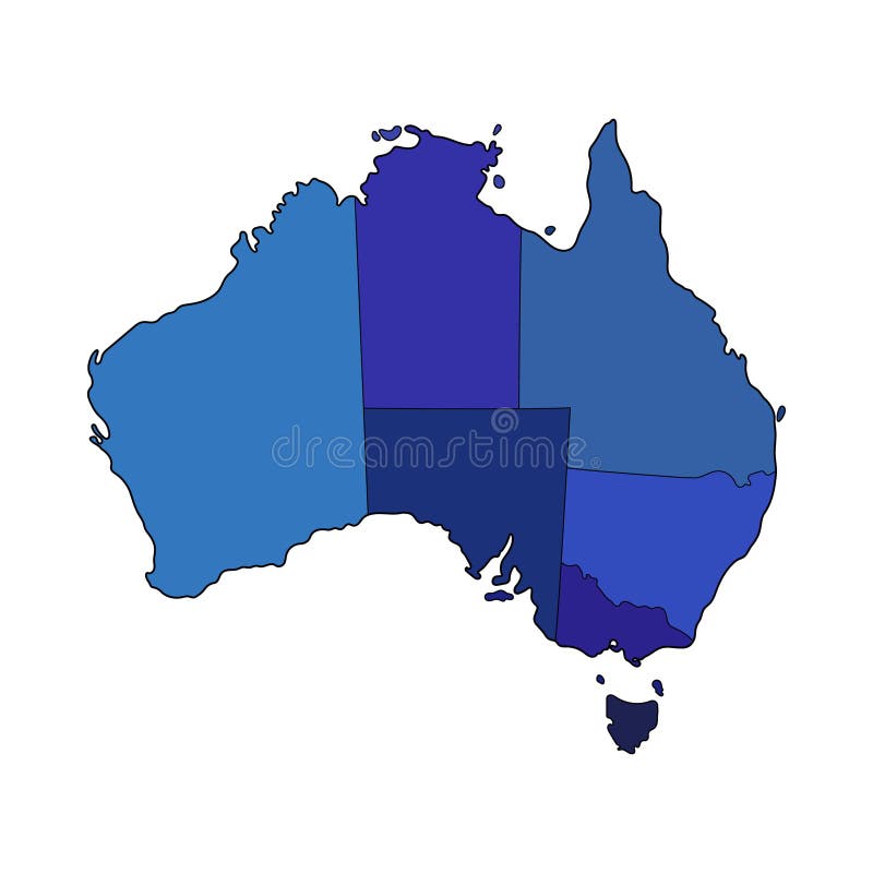 Detail Map of Australia Vector Icon Illustration Australia Map Stock ...