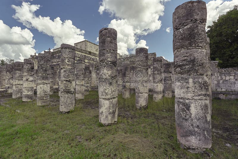 Detail of Mayan columns stock photo. Image of pyramid - 140692976