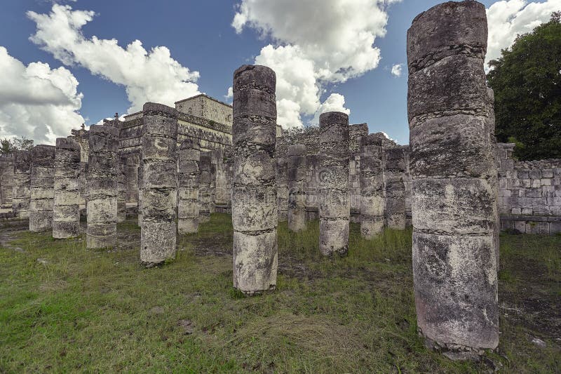 Detail of Mayan columns stock photo. Image of american - 254171972
