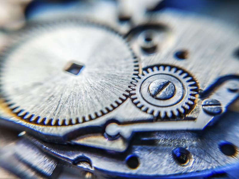 Detail of a Mechanical Clockwork Stock Photo - Image of precision ...