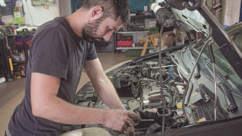 Mechanical Maintenance Car Engine Stock Video - Video of repairing ...