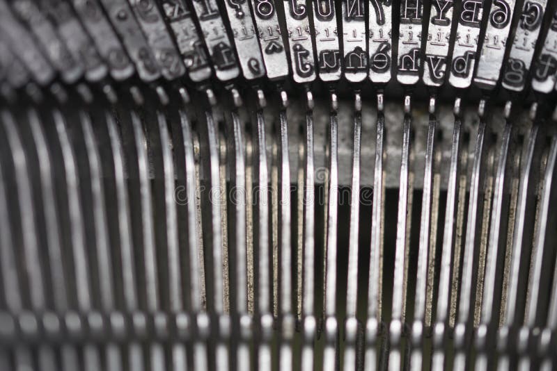 Detail of Mechanical Part of a Typewriter Stock Photo - Image of metal ...