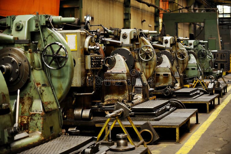 Detail Met Machines Binnen Oude Fabriek Stock Afbeelding - Image of ...
