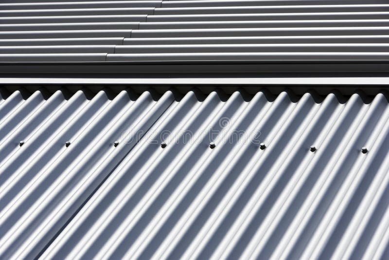 Corrugated Metal Cladding on Industrial Building Roof Stock Image ...