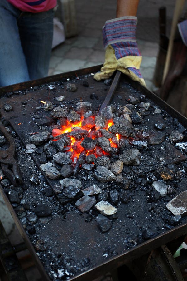 Detail Metal Working Being Worked at a Blacksmith Forge Stock Photo ...