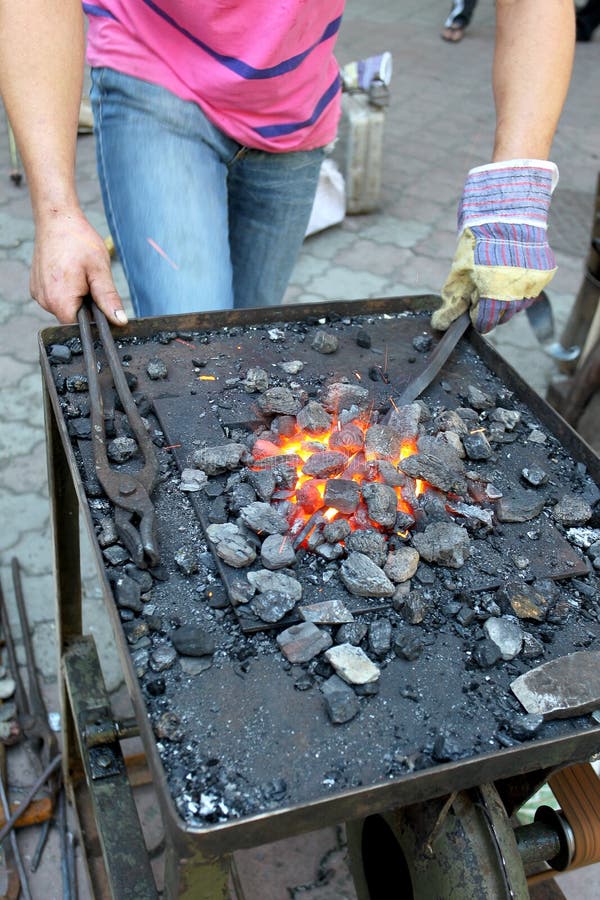 Detail Metal Working Being Worked at a Blacksmith Forge Stock Image ...
