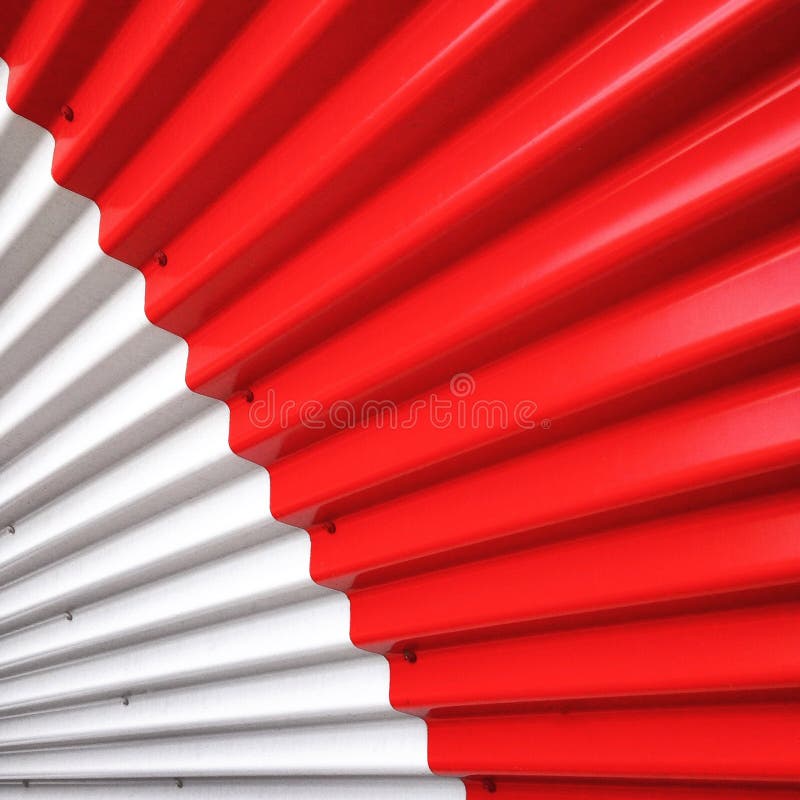 Detail of a Metallic Sheet in White and Red Stock Photo - Image of ...