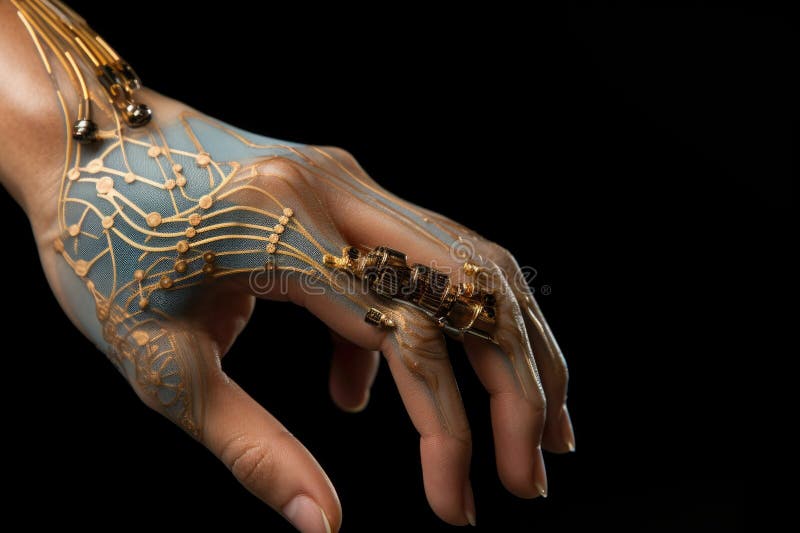 Detail of Microchips in Neuroprosthetic Technology Stock Illustration ...