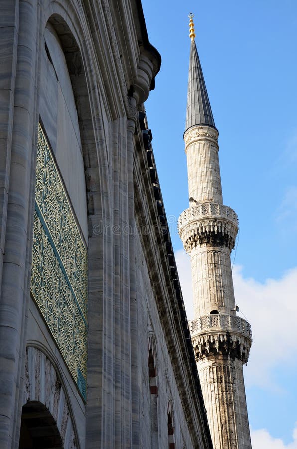 Detail of Minaret, Blue Mosque, Istanbul Stock Image - Image of travel ...