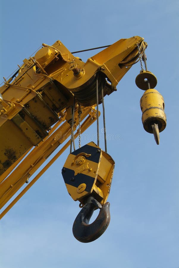 Detail of Mobile Crane with Two Hooks Stock Image - Image of twin ...
