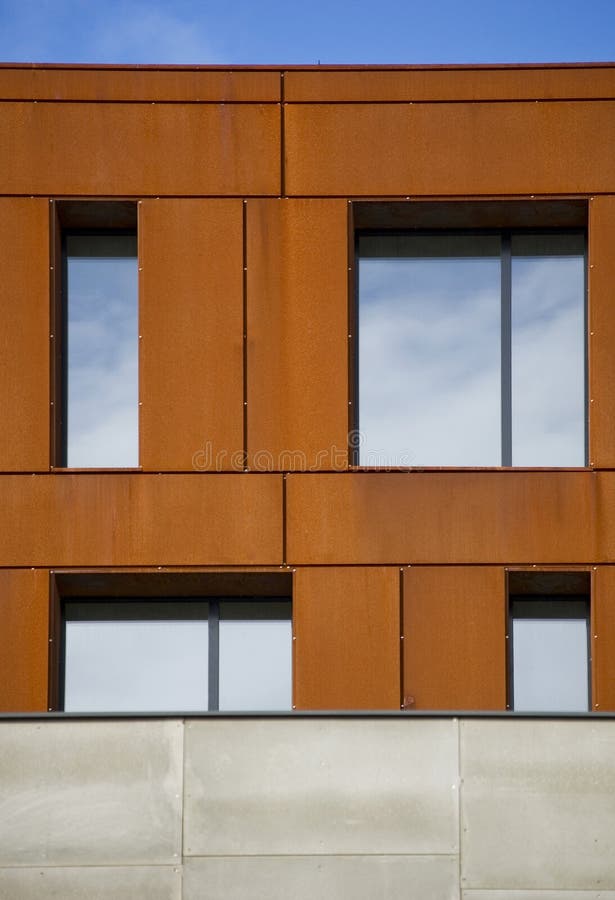 Detail of Modern Architecture Corten Building. Stock Image - Image of ...