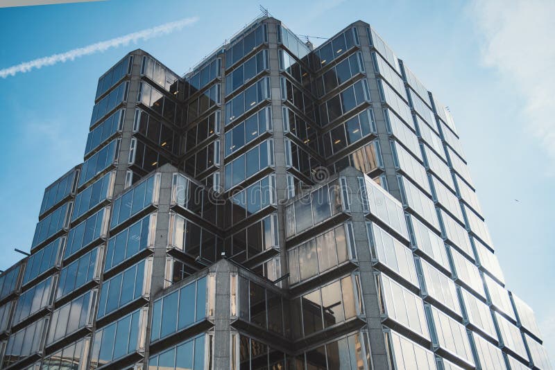 Modern Building in Blue Tones Stock Photo - Image of contemporary ...