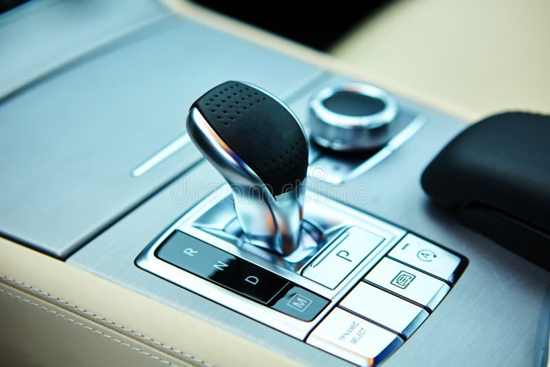 Detail of Modern Car Interior, Gear Stick Stock Image - Image of ...