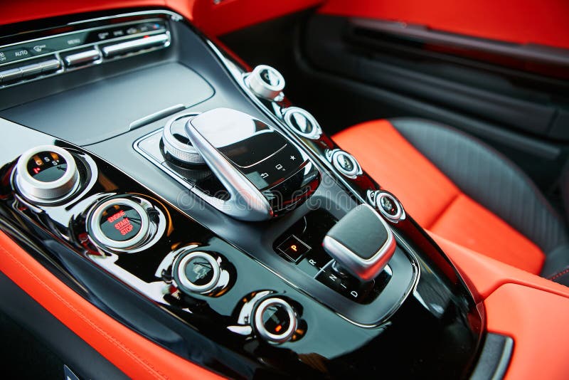 Detail of Modern Car Interior, Gear Stick Stock Image - Image of ...