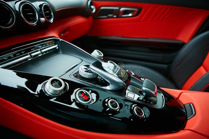 Detail of Modern Car Interior, Gear Stick Stock Image - Image of ...