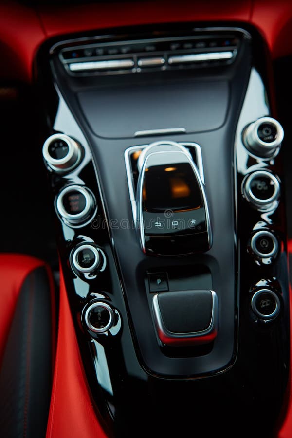 Detail of Modern Car Interior, Gear Stick Stock Image - Image of ...