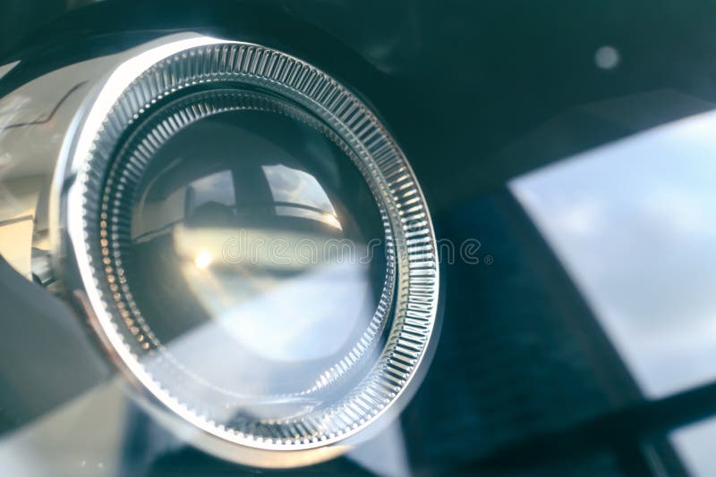Modern Car Projector Headlight, Shallow Depth of Field, Filter Effect ...