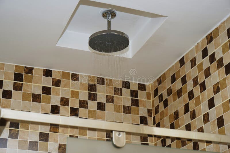 Detail of Modern Ceiling Shower Stock Image - Image of clean, material ...