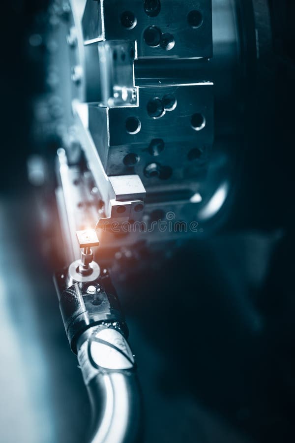 Detail of a Modern CNC Machine Stock Image - Image of craft, pipeline ...