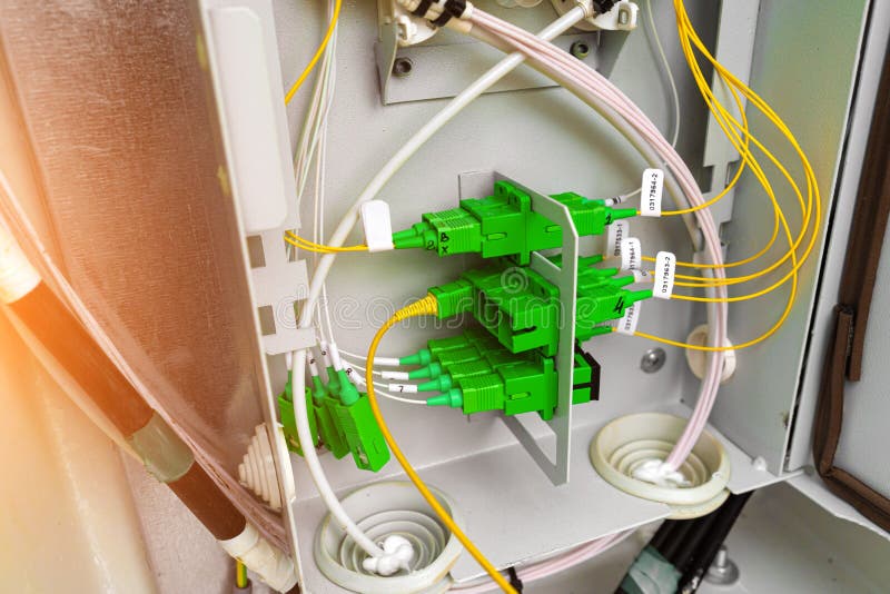 Detail of a Modern Communications Equipment Installed in a Large ...