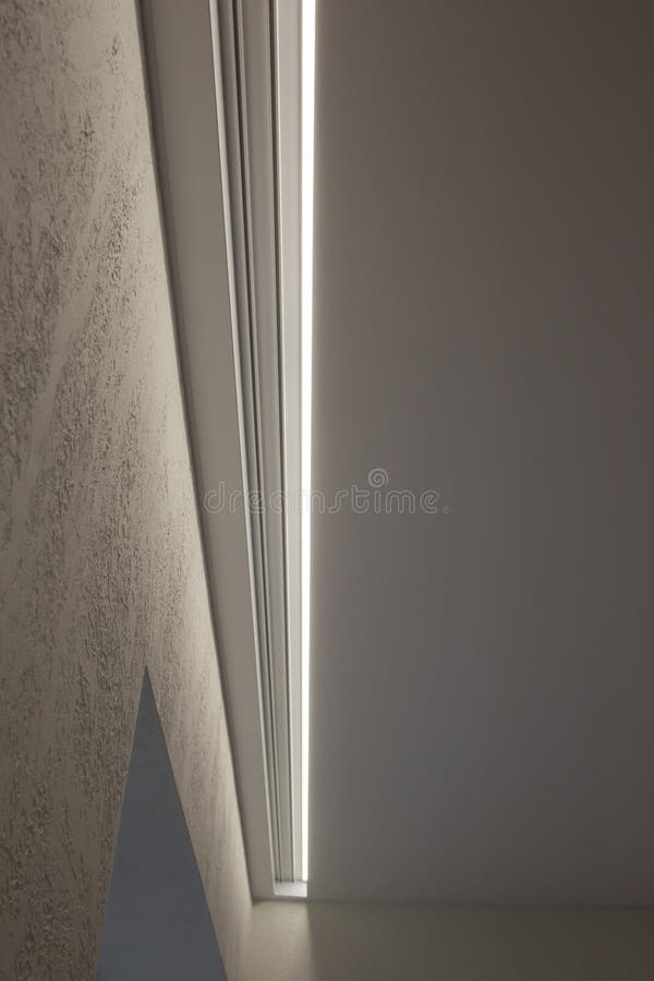 Recessed LED Strip Lighting in the Ceiling Stock Image - Image of glow ...