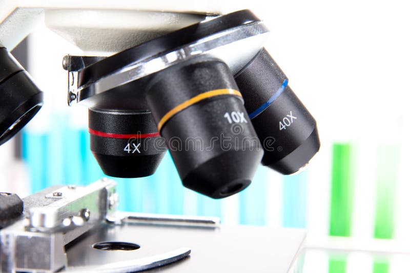 Detail of Modern Microscope Stock Photo - Image of optics, magnify ...