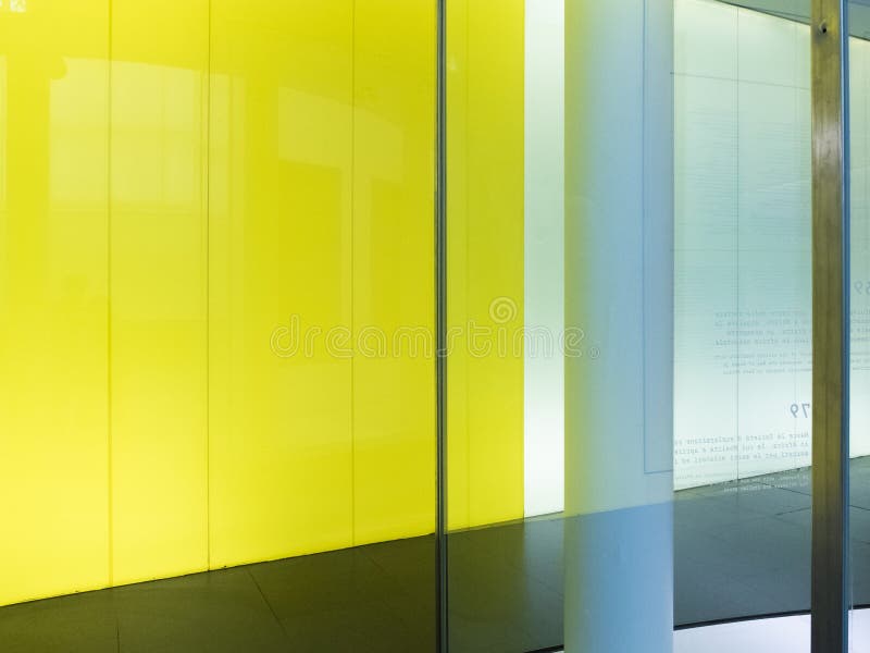 Detail of Modern Yellow Wall in a Modern Room Stock Photo - Image of ...