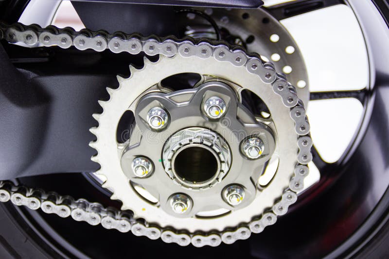 Detail of a Motorcycle Rear Chain Stock Image - Image of equipment ...