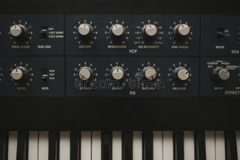 Detail of Musical Synth Keyboard and Control Buttons. Stock Image ... Detail of Musical Synth Keyboard and Control Buttons. Stock Image ...