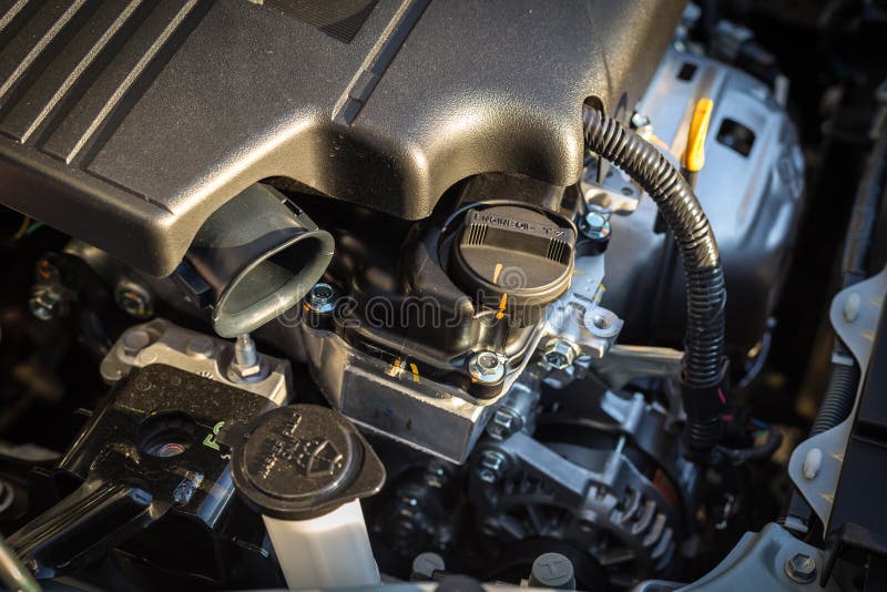 Detail of new car engine stock image. Image of power - 67194691