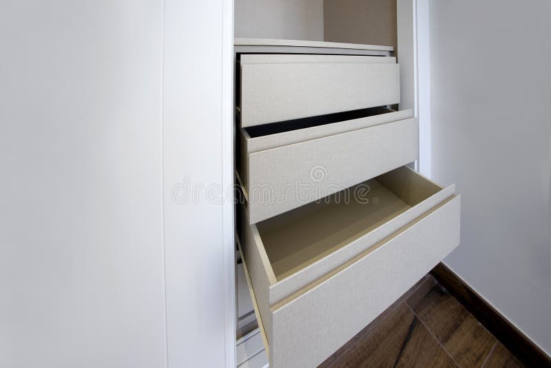 Detail of New Open Cabinet Drawers Stock Image - Image of empty, house ...