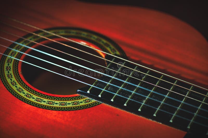 Detail of Nylon Strings of a Classical Guitar Stock Photo - Image of ...