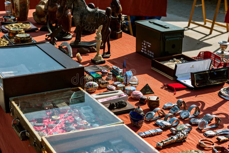 Detail Objects Antique Market Stock Photo - Image of colorful, sale ...