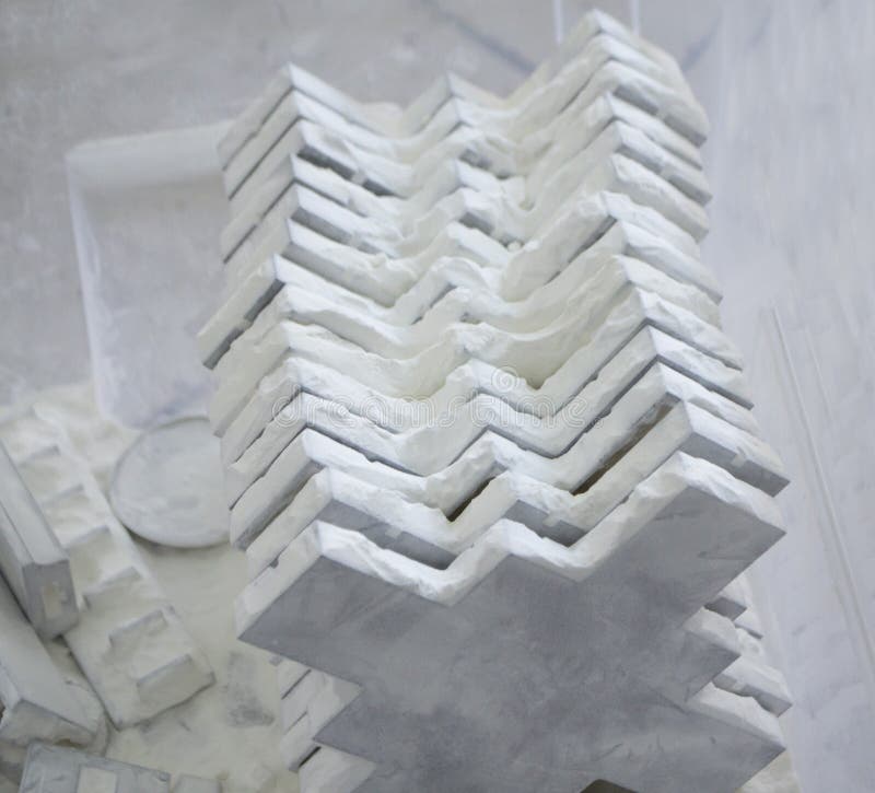 Detail Objects Printed on a 3D Printer and Covered with White Polyamide ...