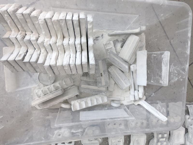 Detail Objects Printed on a 3D Printer and Covered with White Polyamide ...