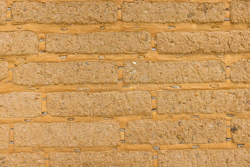Detail of Old Adobe Brick Wall for Background or Texture. Mud Brick ...