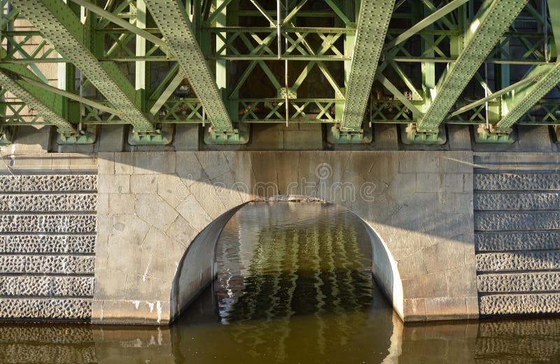 Detail of the Old Bridge Pillar Stock Photo - Image of assembly ...