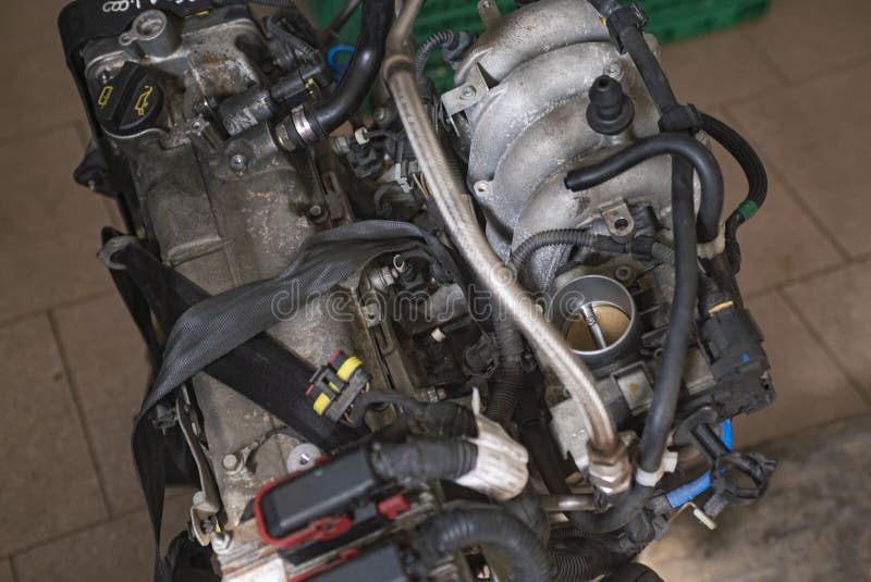 Old broken car engine stock image. Image of automobile - 226092839