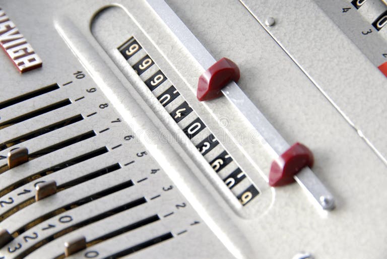 Detail of an Old Calculating Machine Stock Photo - Image of accountants ...