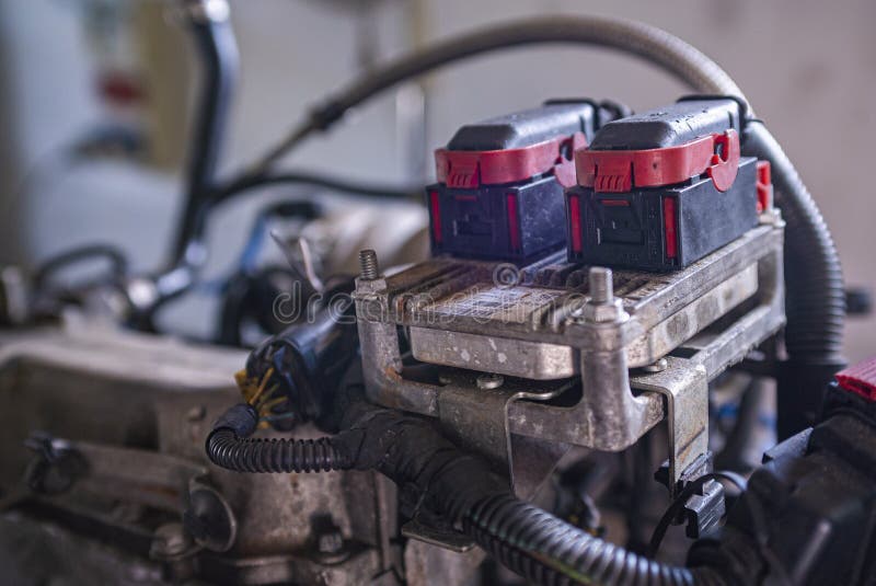 Old Car Engine Ecu Control Unit Stock Photo - Image of aluminum ...