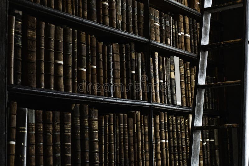 Detail of Old Classic Library Stock Image - Image of ancient, indoor ...