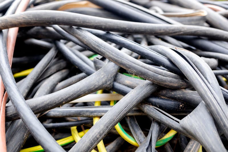 Detail of Old Damaged and Old Plastic Electrical Cables Stock Photo ...