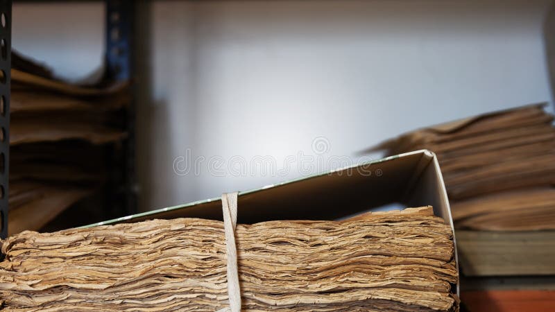 Detail of Old Documents in an Archive Stock Image - Image of group ...